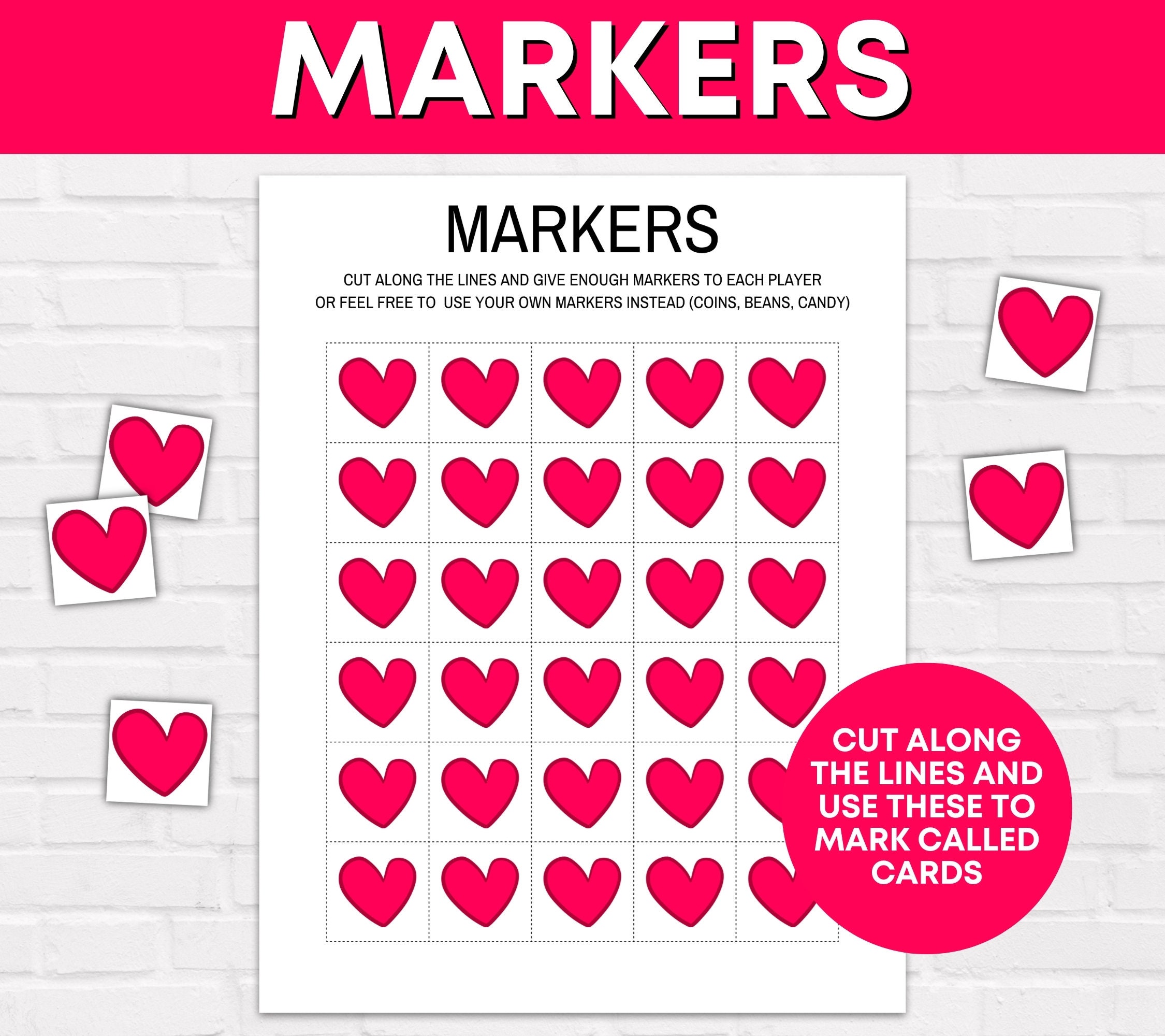 30 Valentines Bingo Game Cards Printable, Valentine's Day Bingo Cards ...