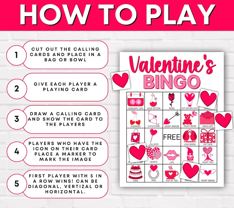 30 Valentines Bingo Game Cards Printable, Valentine's Day Bingo Cards ...