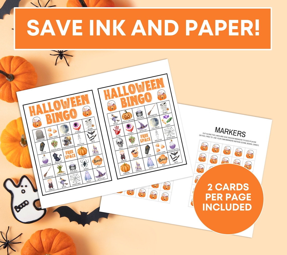 30 Halloween Bingo Cards Printable Game,halloween Fall Bingo Boards ...