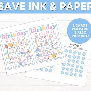 30 Birthday Bingo Cards Printable Game, Pastel Kids Birthday Bingo Boards Party Game, Girls ...