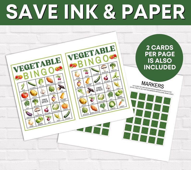 90 Vegetable Bingo Cards Printable Game, Vegetable Bingo Boards ...