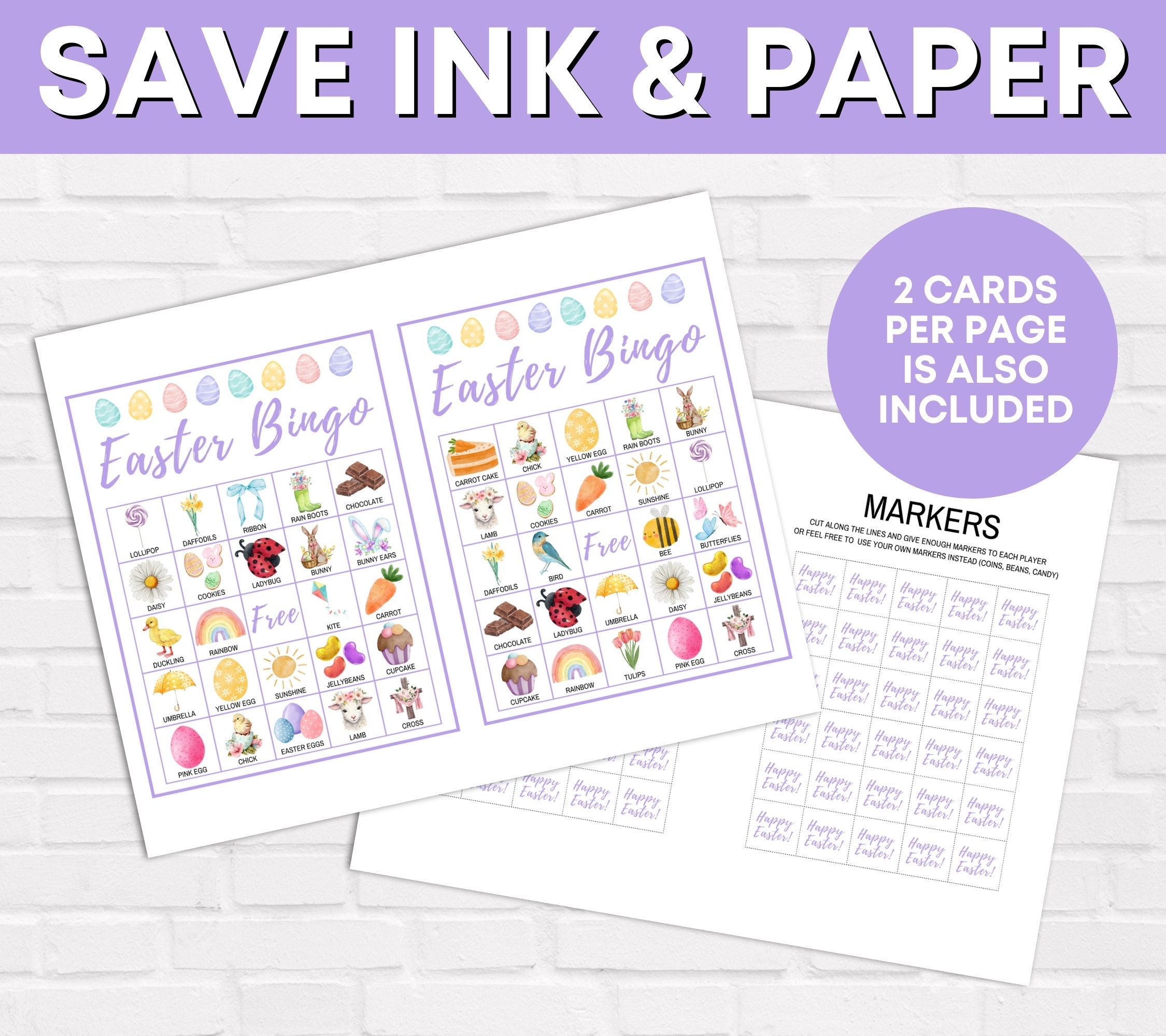 30 Easter Bingo Cards Printable Game, Easter Bingo Boards Activity for ...