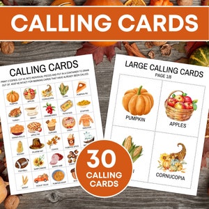 30 Thanksgiving Bingo Cards Printable Game,thanksgiving Fall Bingo ...
