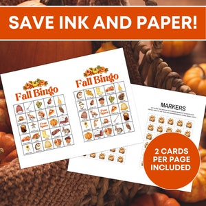 30 Fall Bingo Cards Printable Game, Fall Autumn Bingo Boards, Fall ...