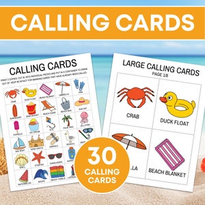 60 Beach Bingo Cards Printable Game, Beach Day Birthday Party Bingo ...