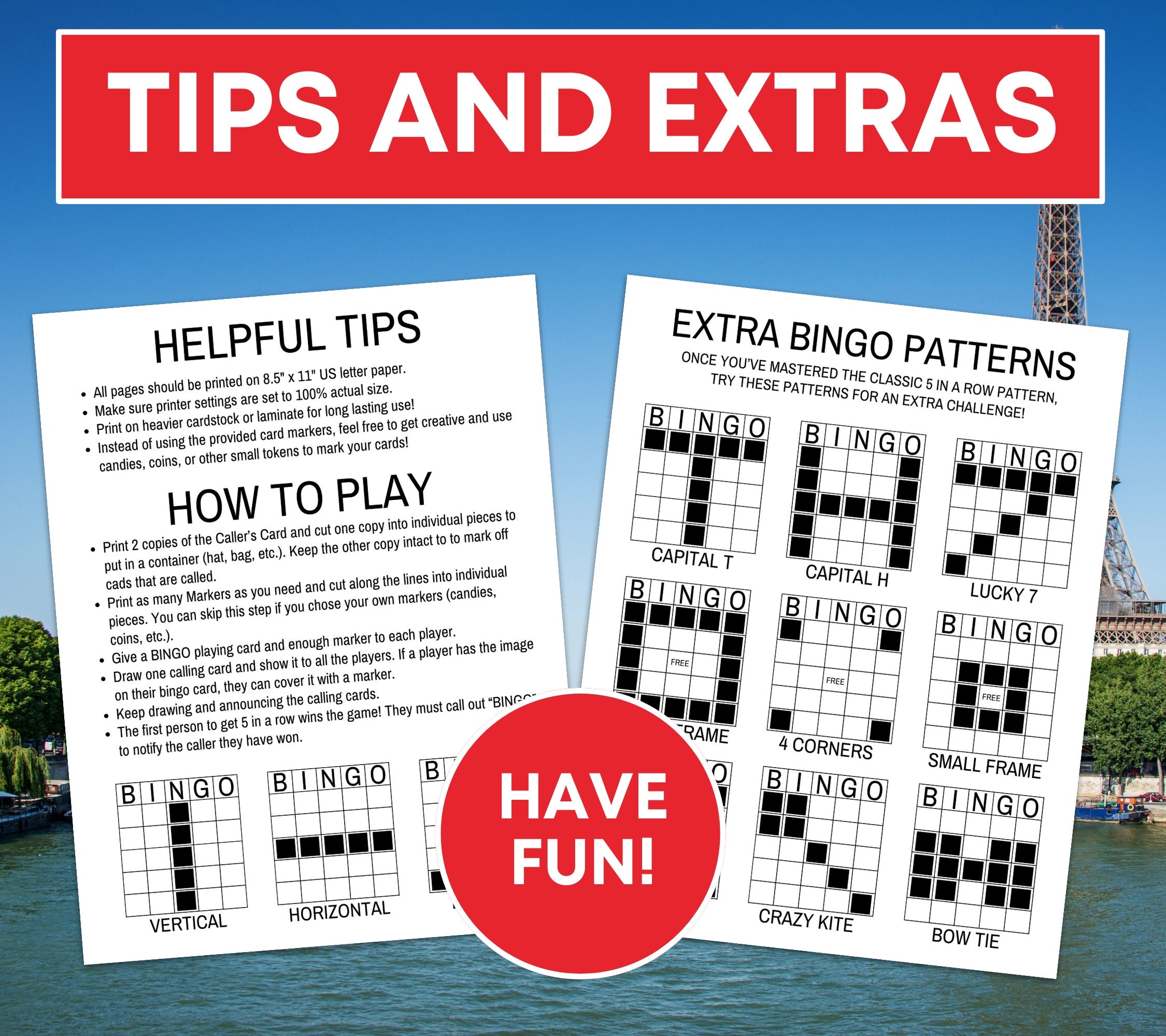 30 France Bingo Cards Printable Game, Paris France Travel Bingo Boards ...