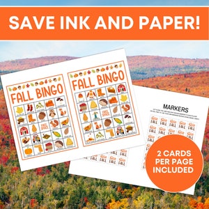 120 Fall Bingo Cards Printable Game, Fall Autumn Bingo Boards, Fall ...