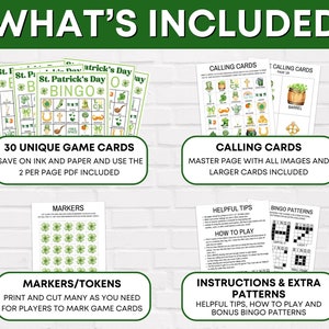 30 St Patricks Day Bingo Cards Game Printable, St Patrick Bingo Boards ...