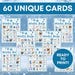 60 Winter Bingo Cards Printable Game,winter Bingo Board Activity for ...