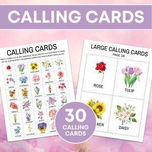 30 Flower Bingo Cards Printable Game, Floral Spring Bingo Boards Kids ...