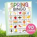 90 Spring Bingo Cards Printable Game, Spring Bingo Kids Classroom ...