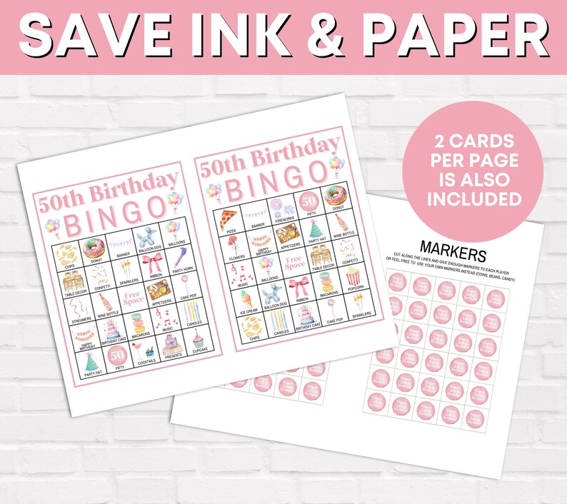 30 50th Birthday Bingo Cards Printable Game, 50th Birthday Party Bingo ...
