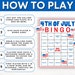 120 Fourth of July Bingo Cards Printable Game, 4th of July USA ...