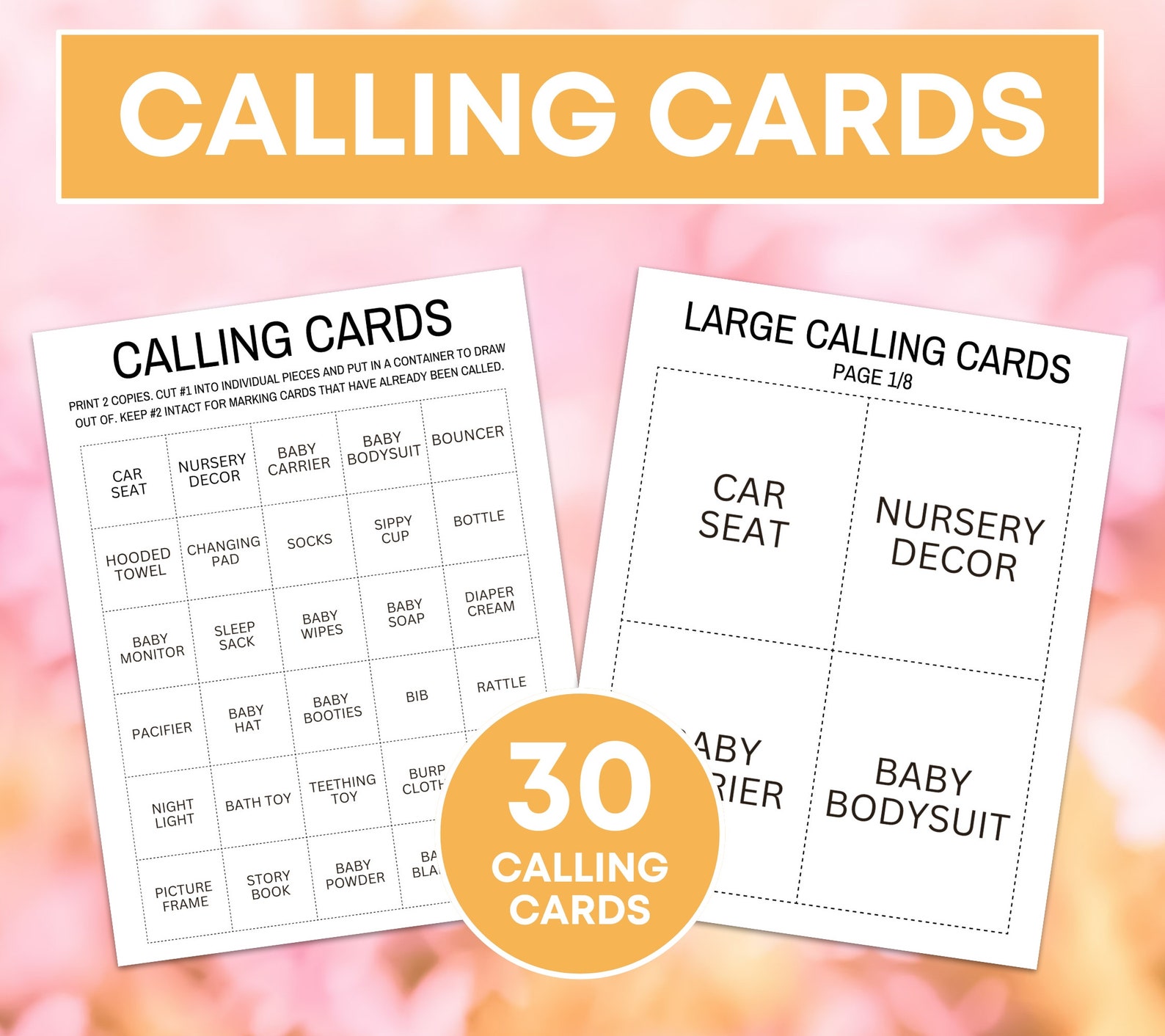 60 Butterflies Baby Shower Bingo Cards Printable Game, Baby Butterfly ...