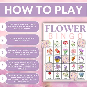90 Flower Bingo Cards Printable Game, Floral Spring Bingo Boards Kids ...