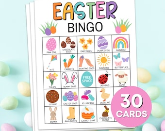 120 Easter Bingo Cards Printable Game, Easter Bingo Boards Activity for ...