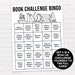 Book Challenge Bingo Printable, Reading Challenge Bingo PDF, Reading ...