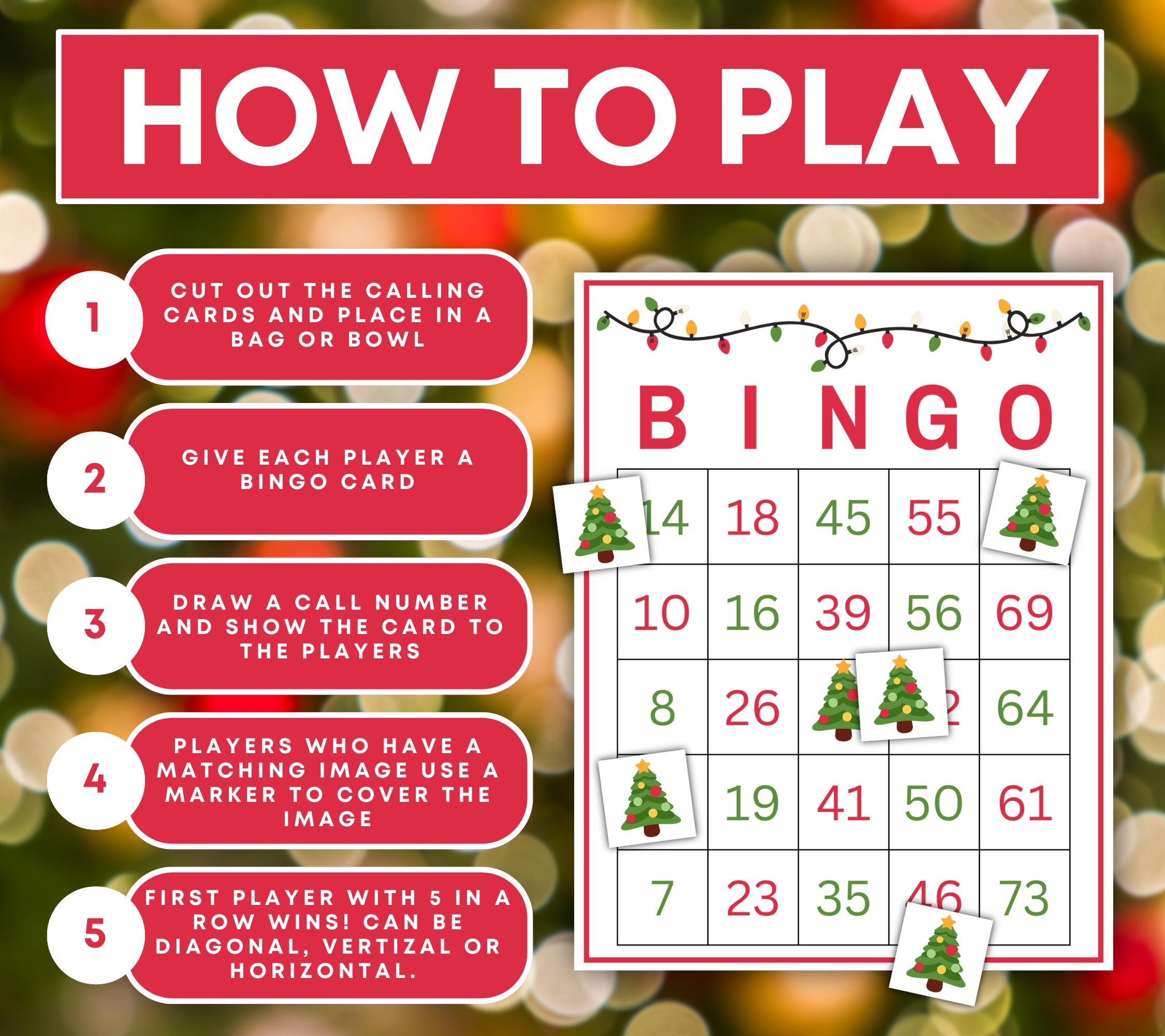 30 Christmas Bingo Card Printable Game,christmas Bingo Board,christmas ...