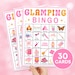 30 Glamping Bingo Cards Printable Game, Girls Camping Party Bingo Game ...