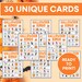 30 Halloween Bingo Cards Printable Game,halloween Fall Bingo Boards ...