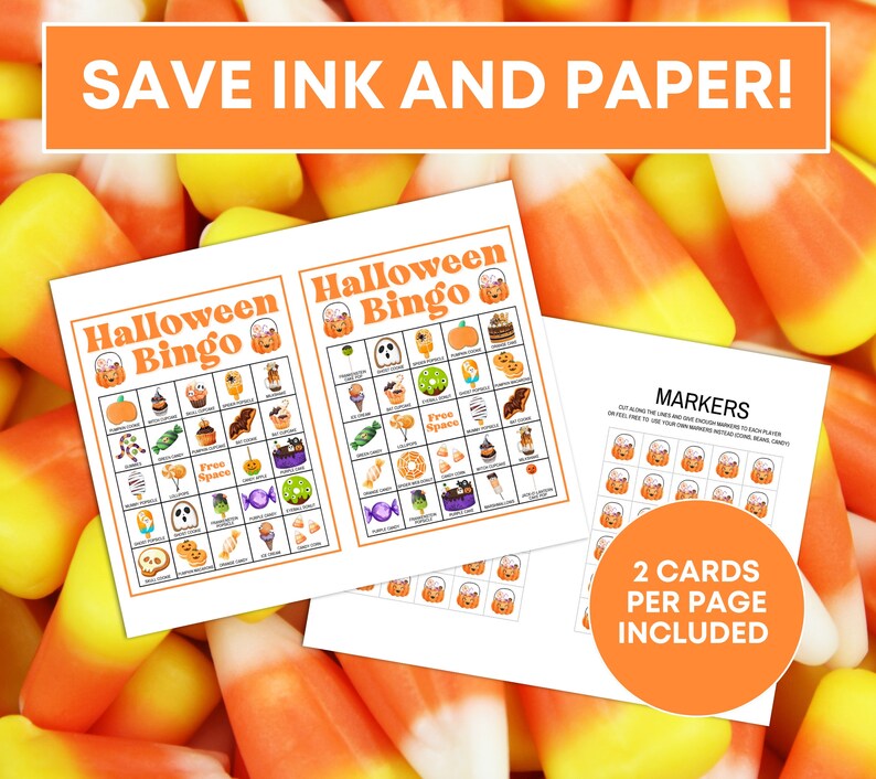 60 Halloween Bingo Cards Printable Game,halloween Fall Bingo Boards ...