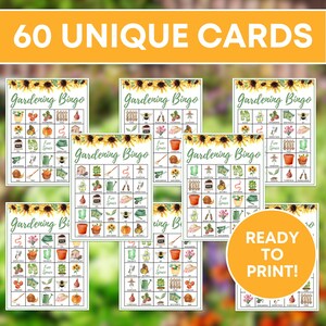 60 Gardening Bingo Cards Printable Game, Gardening Club Bingo Activity ...