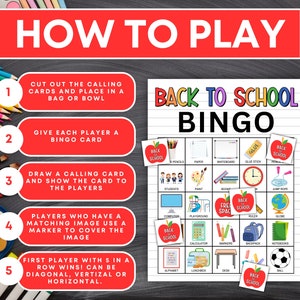 60 Back to School Bingo Cards Printable Game, First Day of School Bingo ...