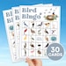 30 Bird Bingo Cards Printable Game, Bird Watching Bingo Activity Kids ...