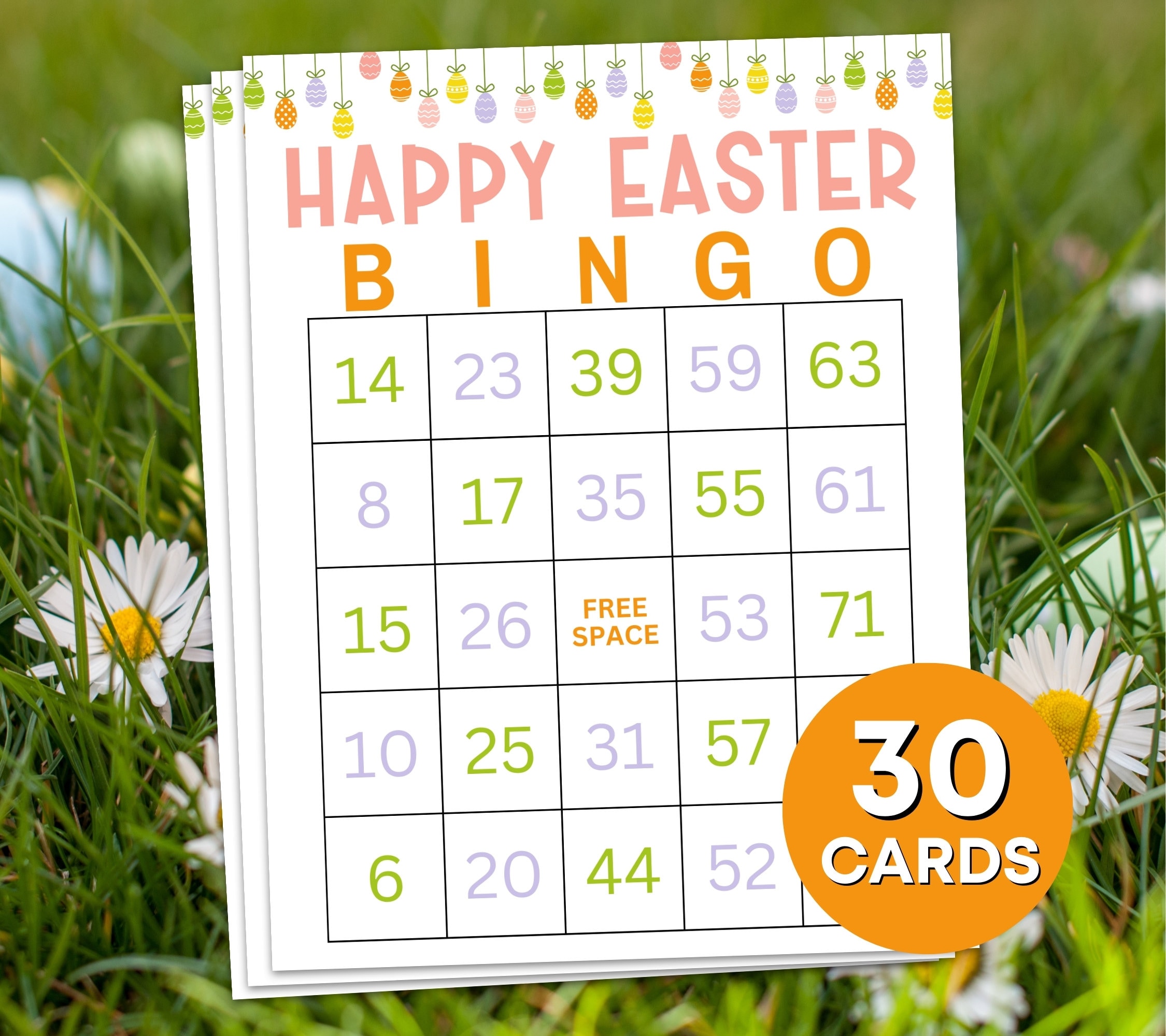 30 Easter Bingo Cards Printable Game, Easter Bingo Boards Activity for ...