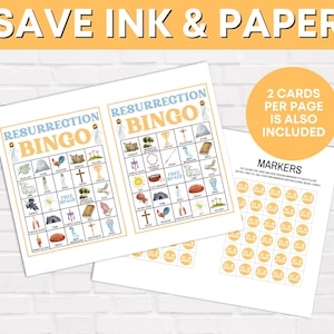 30 Resurrection Bingo Cards Printable Game, Easter Sunday Bible Bingo ...