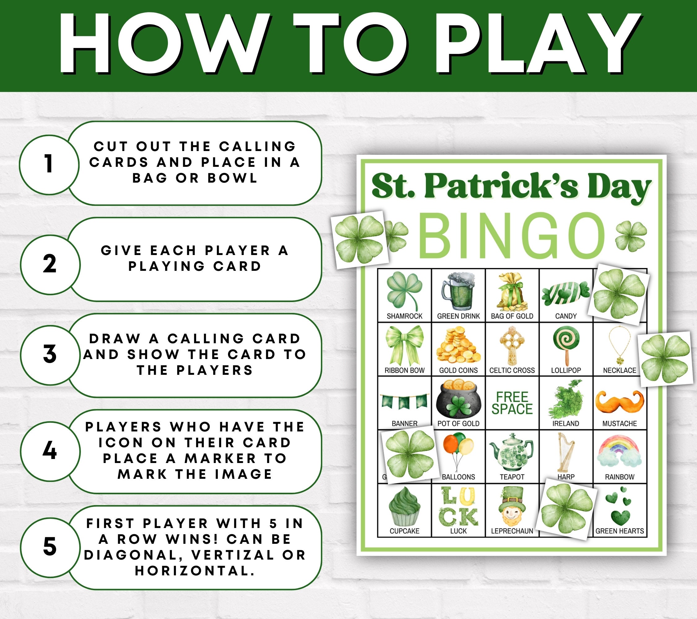 120 St Patricks Day Bingo Cards Game Printable, St Patrick Bingo Board ...