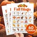 60 Fall Mingle Bingo Cards Printable Game, Fall Autumn Find Someone Who ...