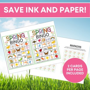 60 Spring Bingo Cards Printable Game, Spring Bingo Kids Classroom ...