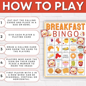 30 Breakfast Bingo Cards Printable Game, Sunday Brunch Bingo Board Game ...