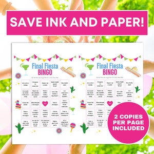 Last Fiesta Bachelorette Bingo Game Printable, Mexican Fiesta Bingo ...