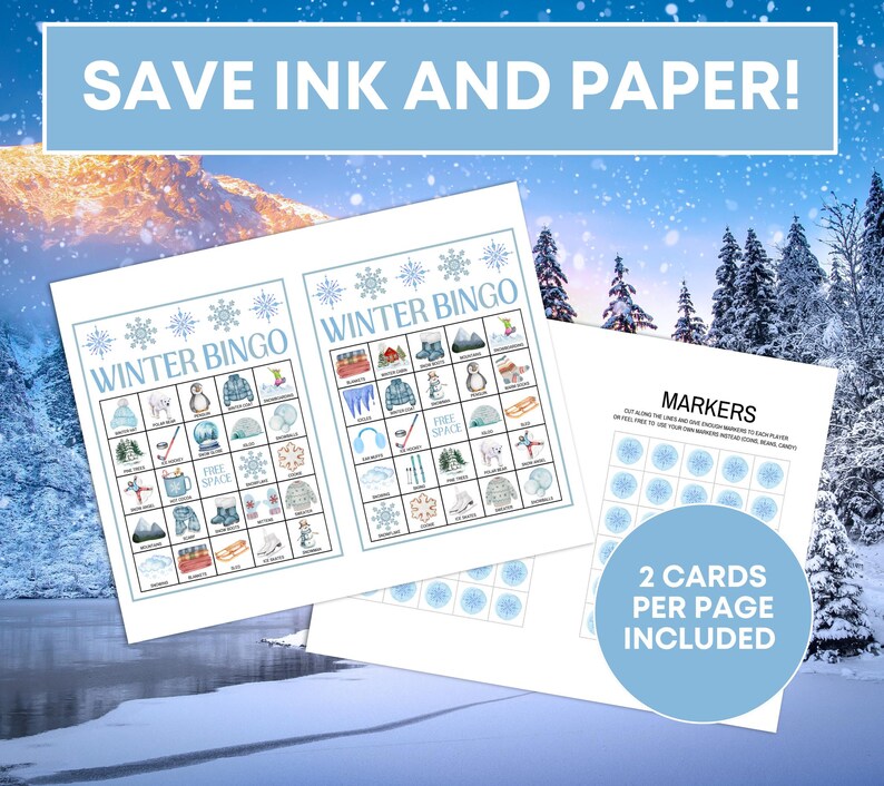 30 Winter Bingo Cards Printable Game,winter Bingo Board Activity for ...