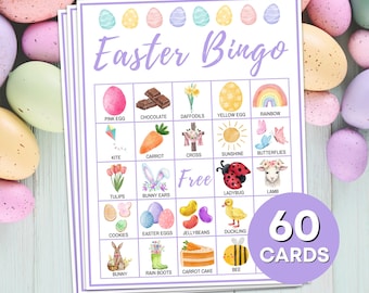 30 Easter Bingo Cards Printable Game, Easter Bingo Boards Activity for ...