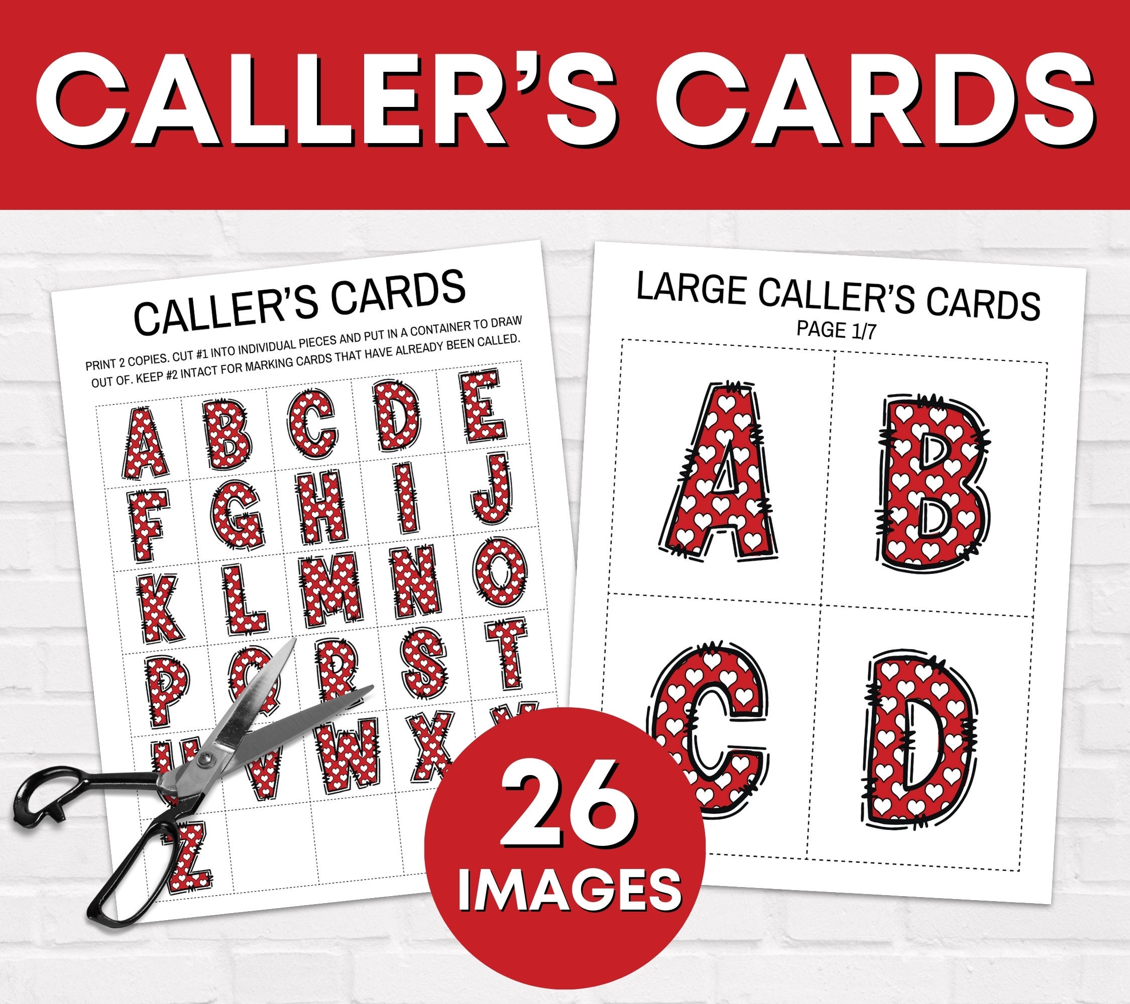 30 Valentines Alphabet Bingo Game Cards Printable, Valentine Classroom ...