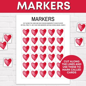 60 Valentines Bingo Game Cards Printable, Valentine's Day Bingo Cards ...