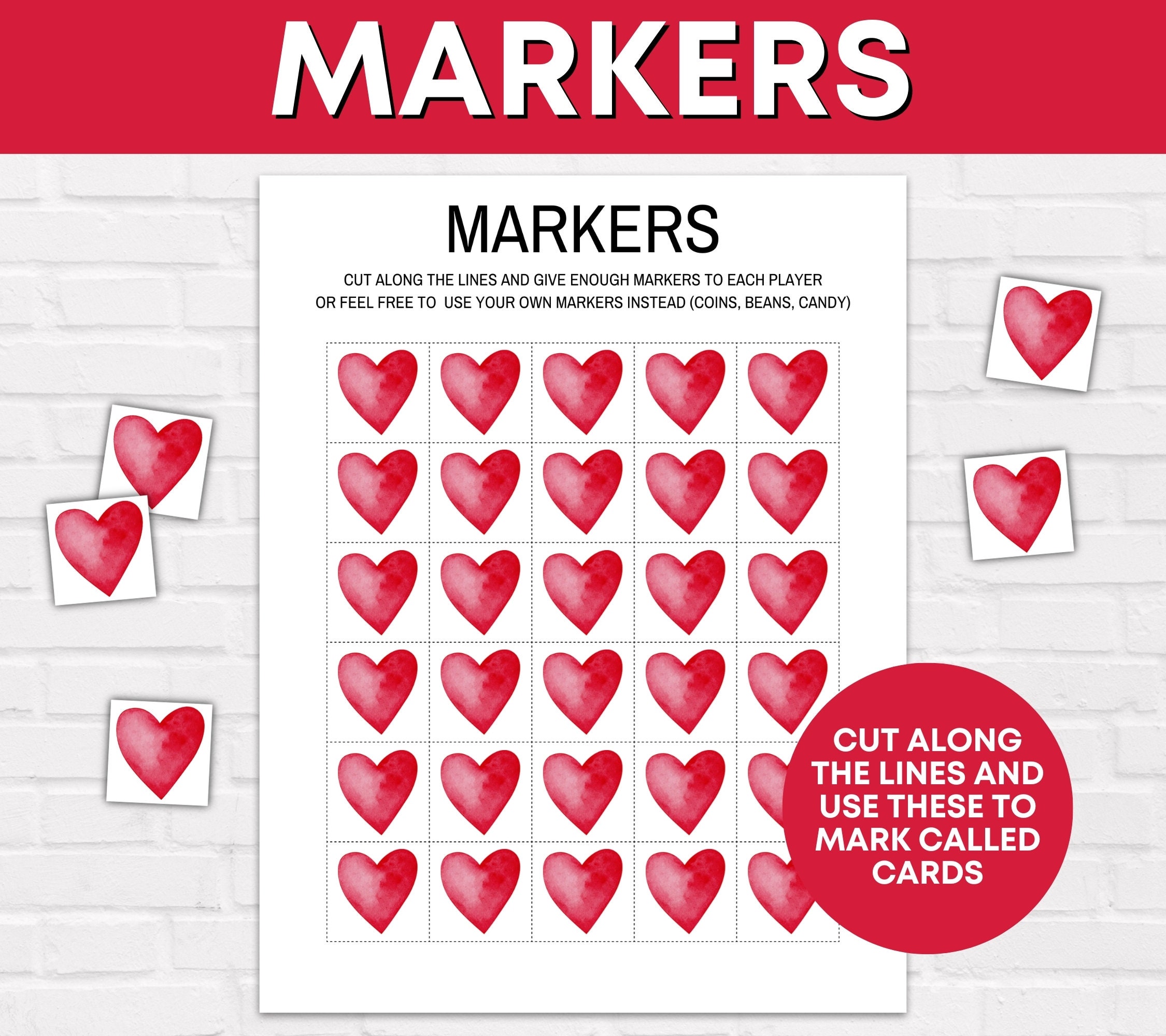 60 Valentines Bingo Game Cards Printable, Valentine's Day Bingo Cards ...