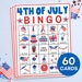 60 Fourth of July Bingo Cards Printable Game, 4th of July USA ...