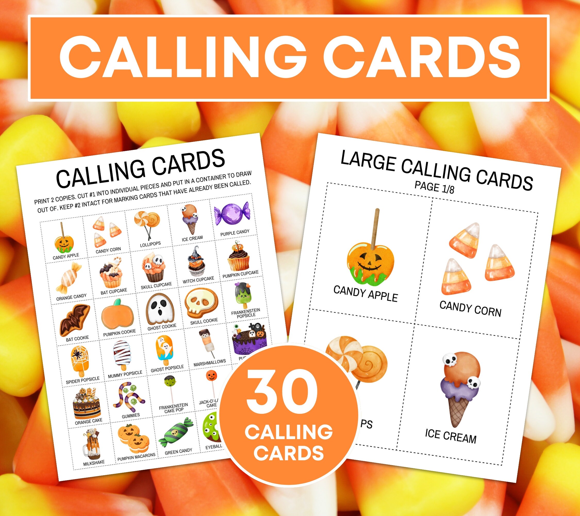 60 Halloween Bingo Cards Printable Game,halloween Fall Bingo Boards ...