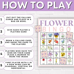 30 Flower Bingo Cards Printable Game, Floral Spring Bingo Boards Kids ...