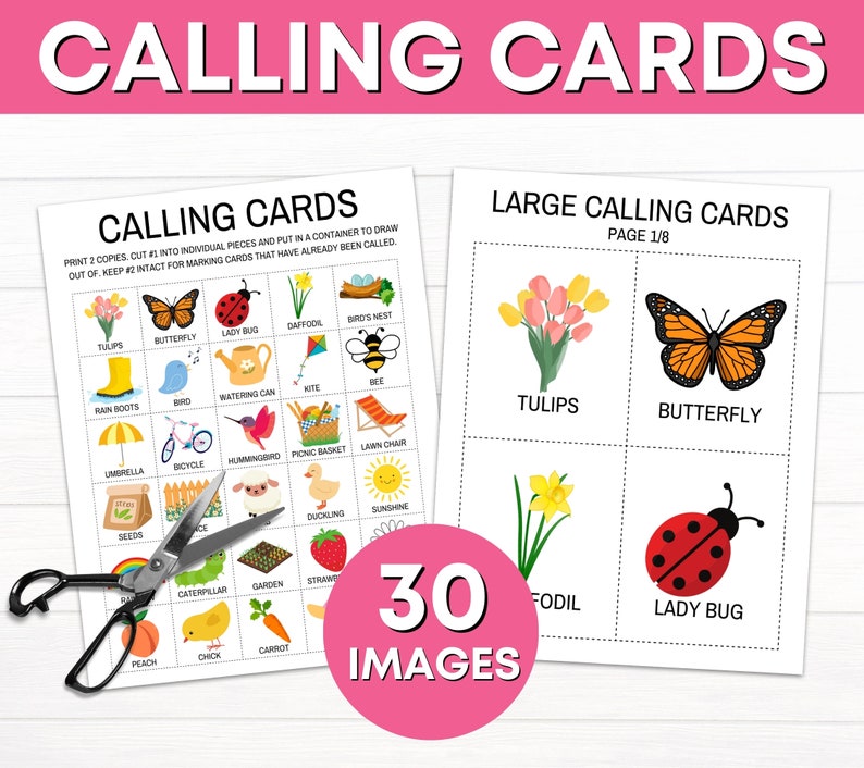 30 Spring Bingo Cards Printable Game, Spring Bingo Kids Classroom ...