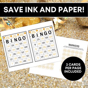 100 New Years Eve Bingo Cards Printable Game, New Years Bingo Party ...