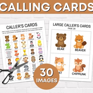 90 Animal Bingo Cards Printable Game, Zoo Baby Animal Bingo Boards ...