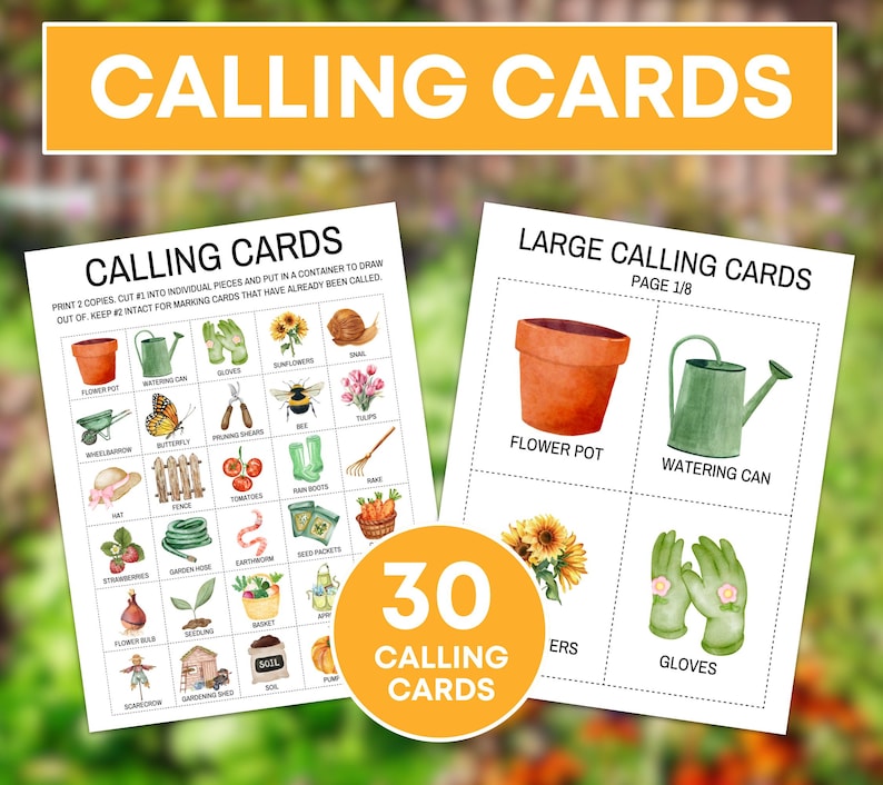 30 Gardening Bingo Cards Printable Game, Gardening Club Bingo Activity ...