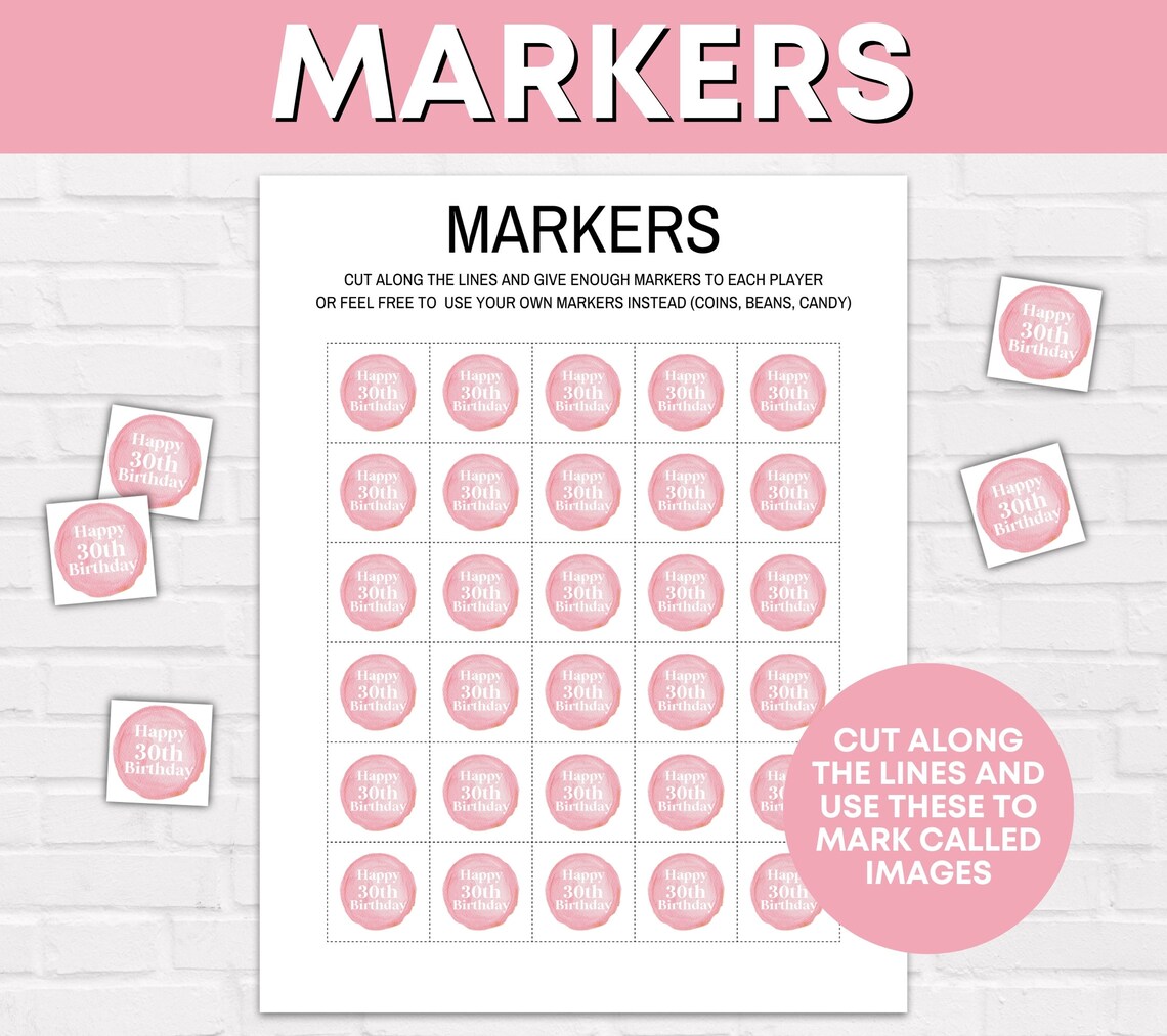 90 30th Birthday Bingo Cards Printable Game, 30th Birthday Party Bingo ...