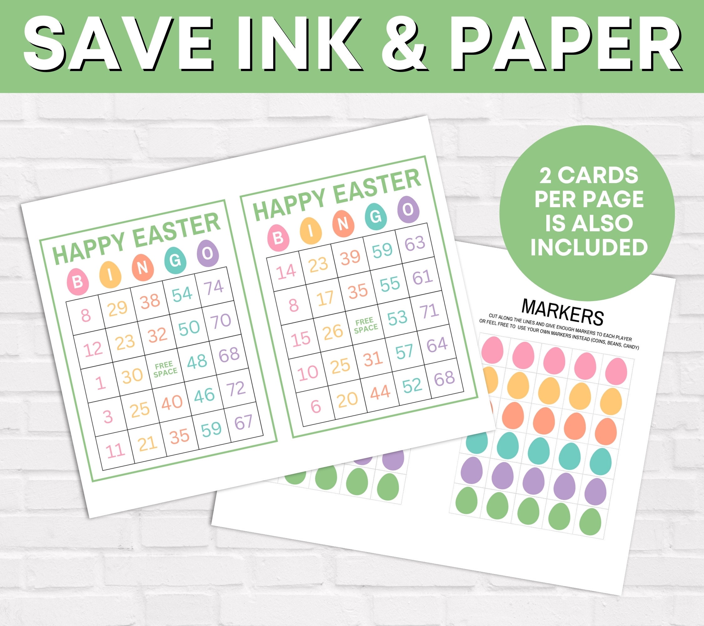 30 Easter Bingo Cards Printable Game, Easter Bingo Boards Activity for ...