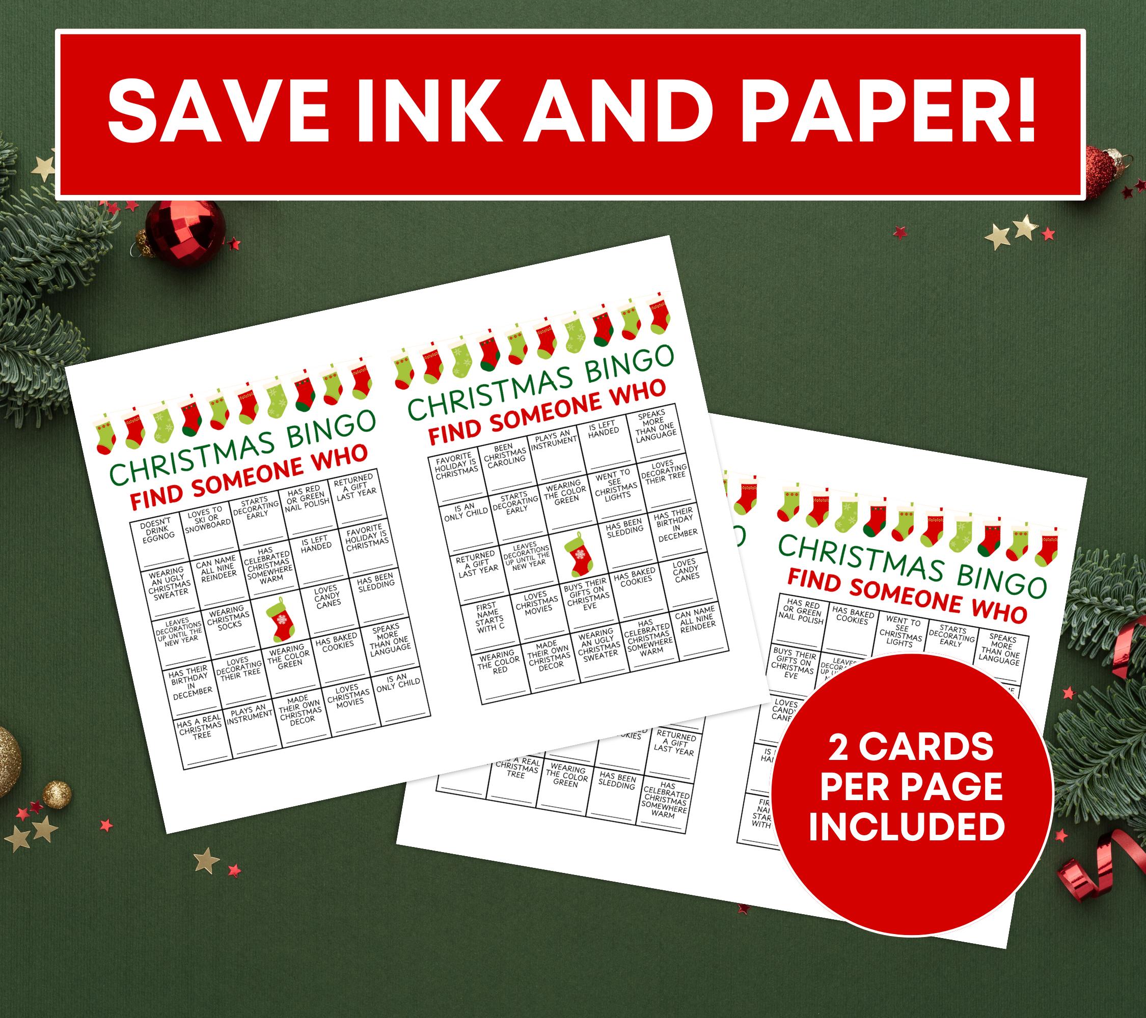 90 Christmas Mingle Bingo Cards Printable Game,christmas Holiday Find ...